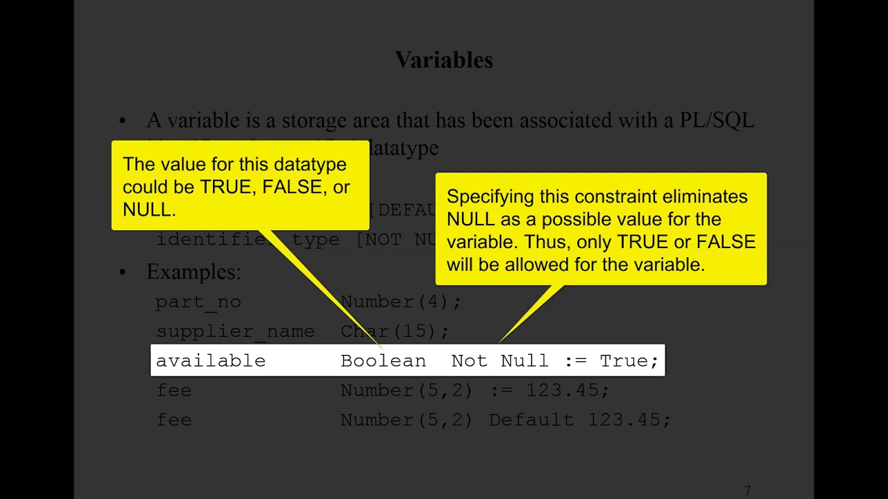 Quick Introduction to PLSQL