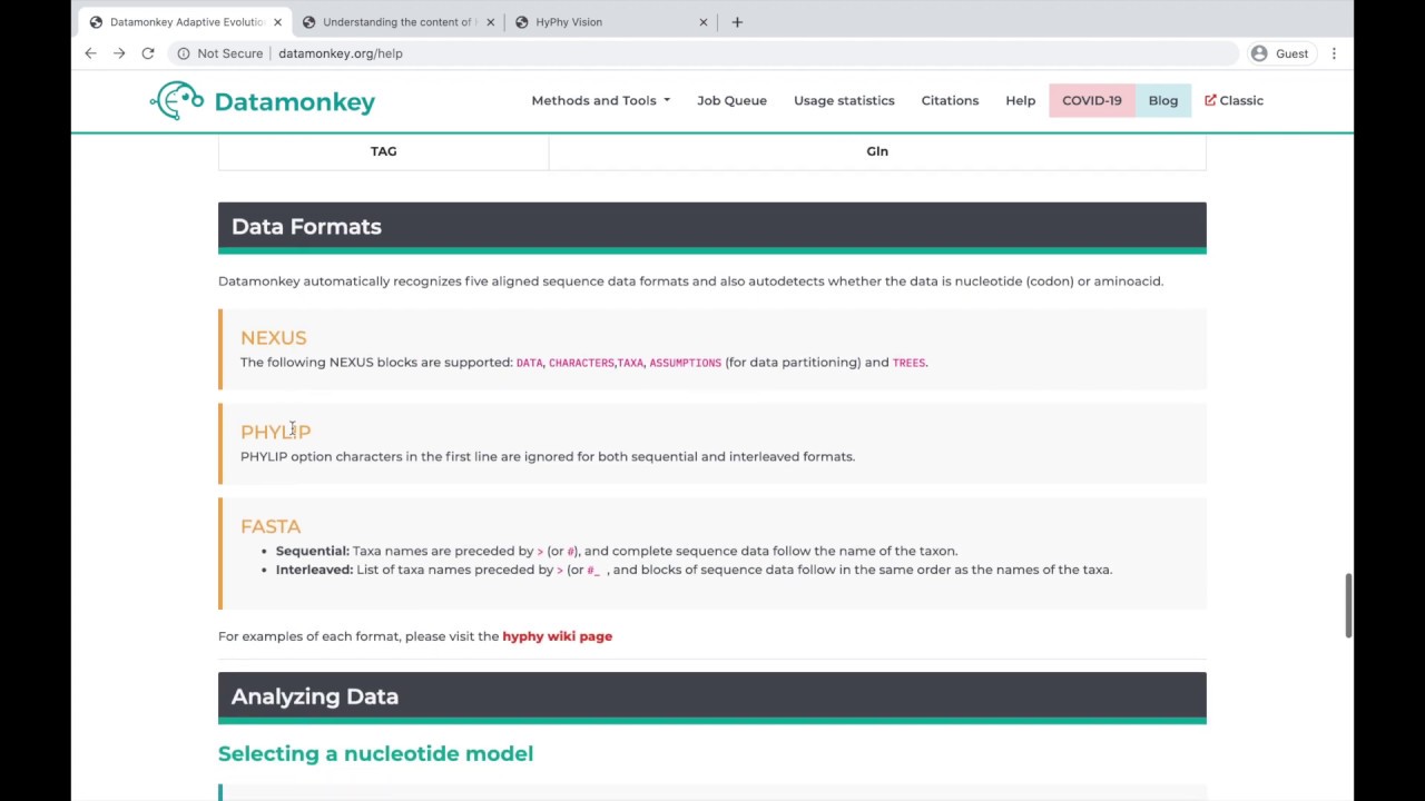 Intro to using DataMonkey.org