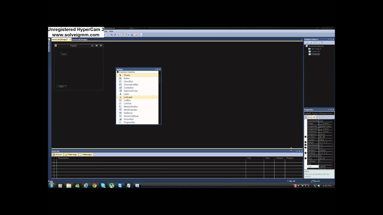 Visual Basic Tutorial Basic Stuff , Msgbox,label,buttons,forms