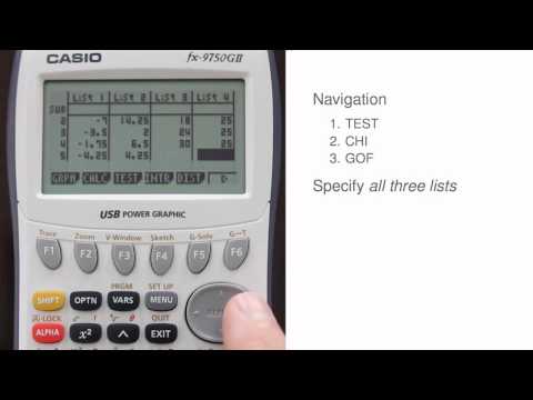 Chi-Square Goodness of Fit Test using Casio fx-9750GII