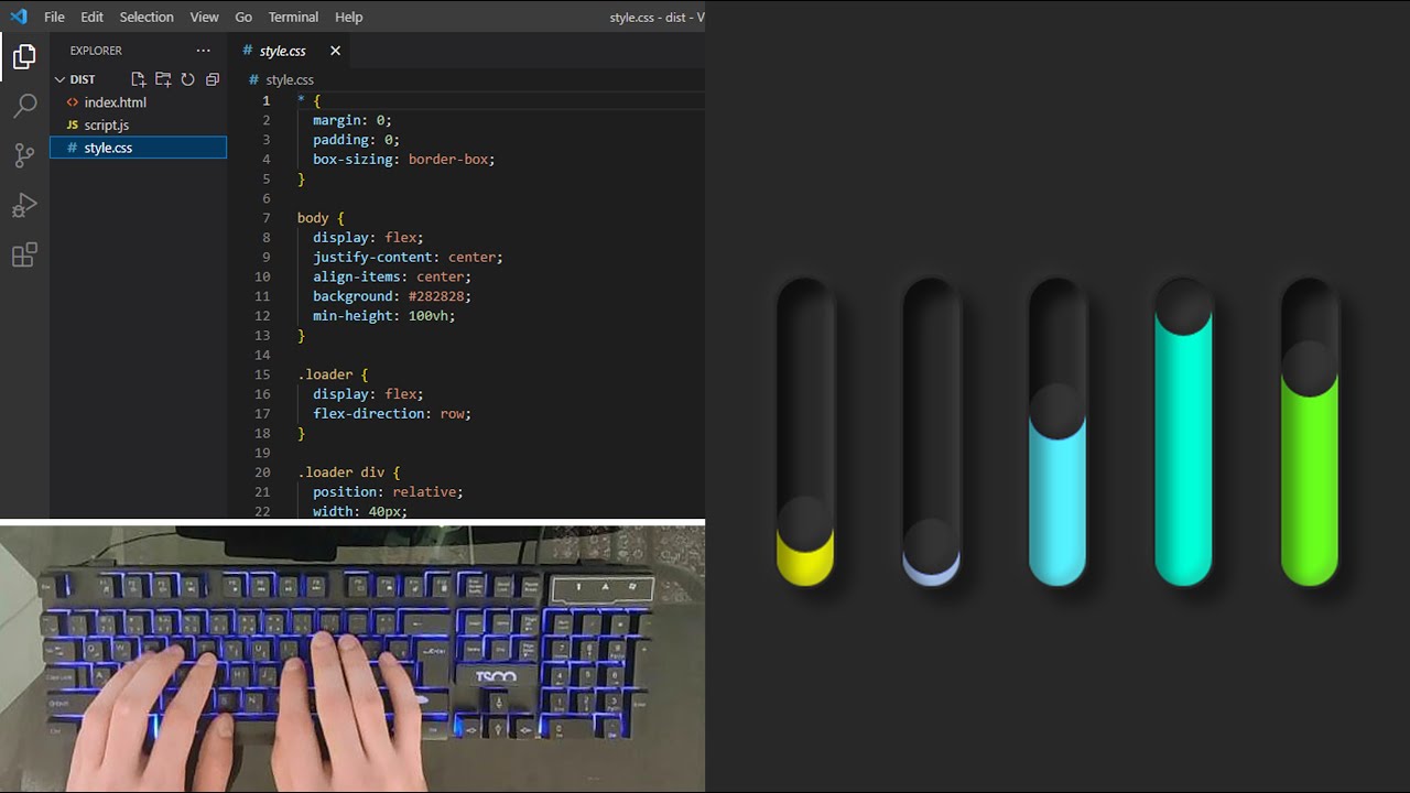 ASMR Programming - Creative CSS Neumorphism Animation Effects - No Talking