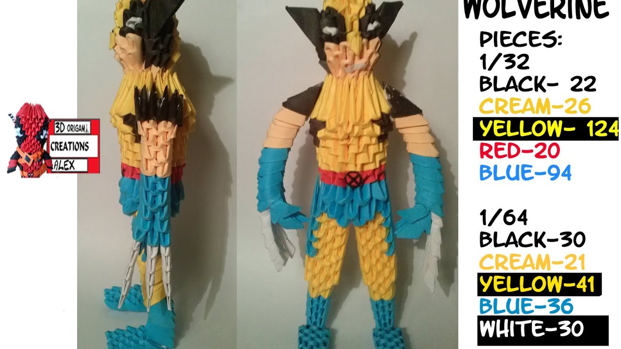 HOW TO MAKE 3D ORIGAMI WOLVERINE TUTORIAL || DIY 3D ORIGAMI WOLVERINE TUTORIAL