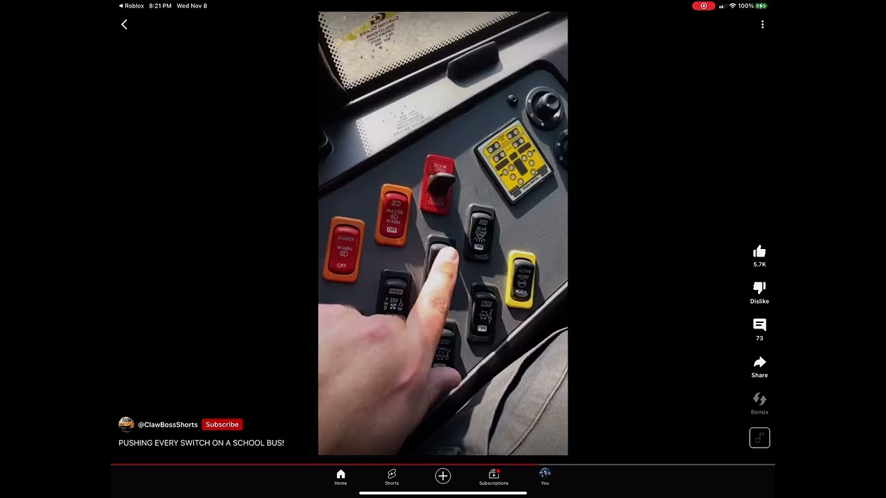 PUSHING EVERY SWITCH ON A SCHOOL BUS!