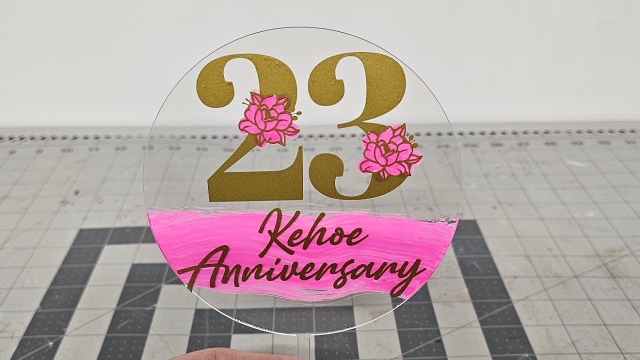#dollartree Diy Work Anniversary Cake Topper