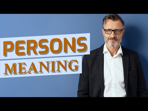 Persons | Meaning of persons 📖