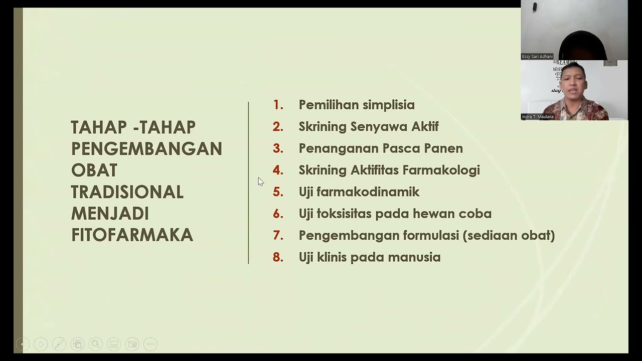 Pengembangan obat tradisional   uji praklinis