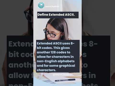 Define Extended ASCII #sadafyousuf #computerscience #computersystems