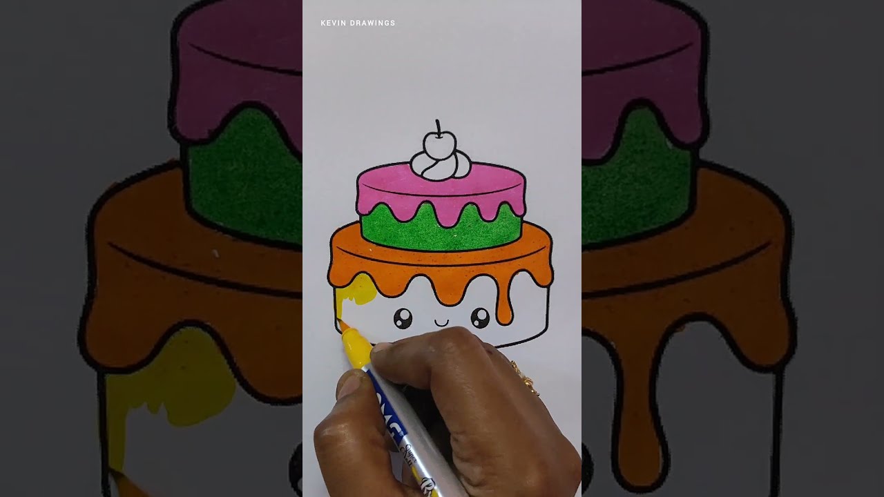 How to draw a cake – cake drawing - color drawing - coloring pages painting #drawing #art