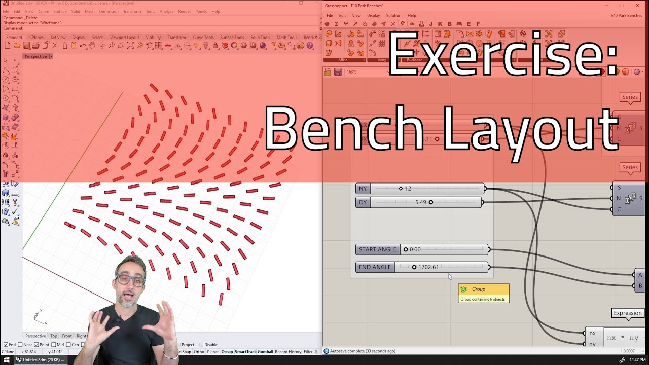 E.10 Parametric Layout of Park Furniture - Intro to Parametric Modeling