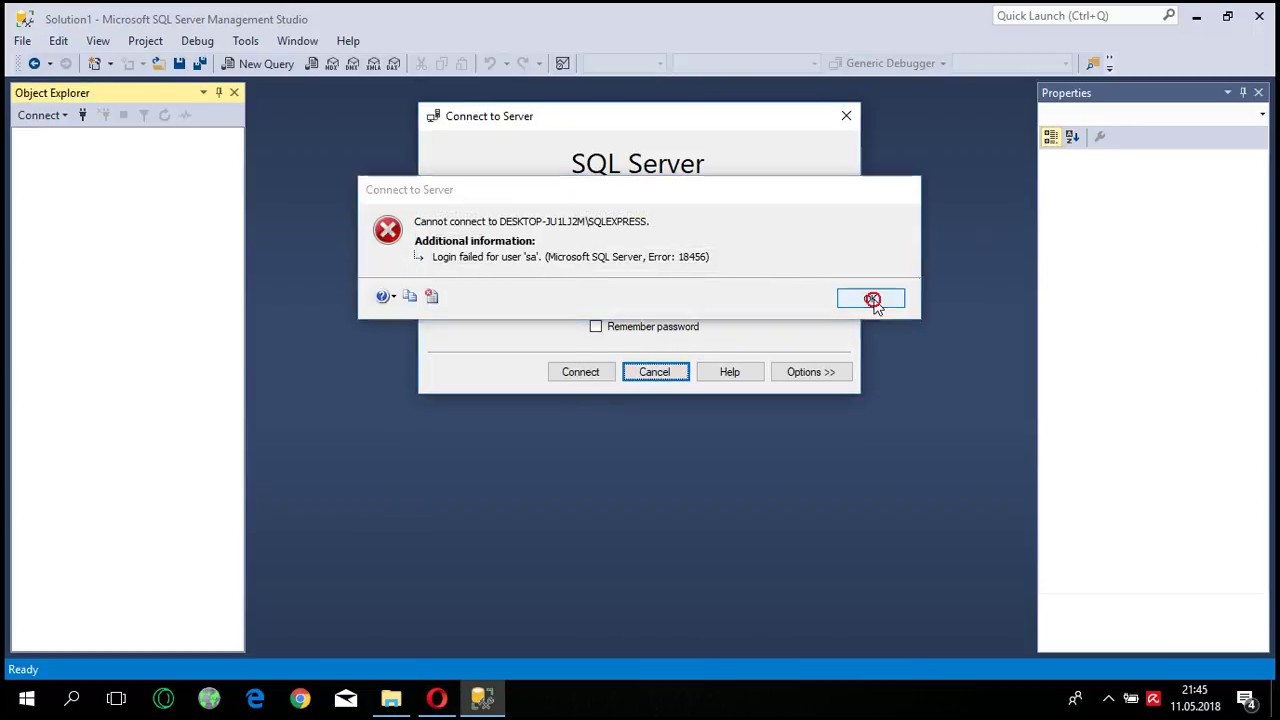 How to Fix Login Failed for User (Microsoft SQL Server 2017, 2019, Error: 18456)