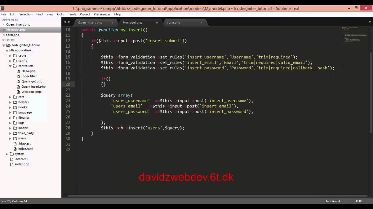 Codeigniter form validation (Video 8)