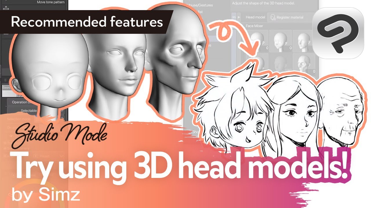Adjust 3D head models to draw various faces! by Simz | Clip Studio Paint Recommended Feature