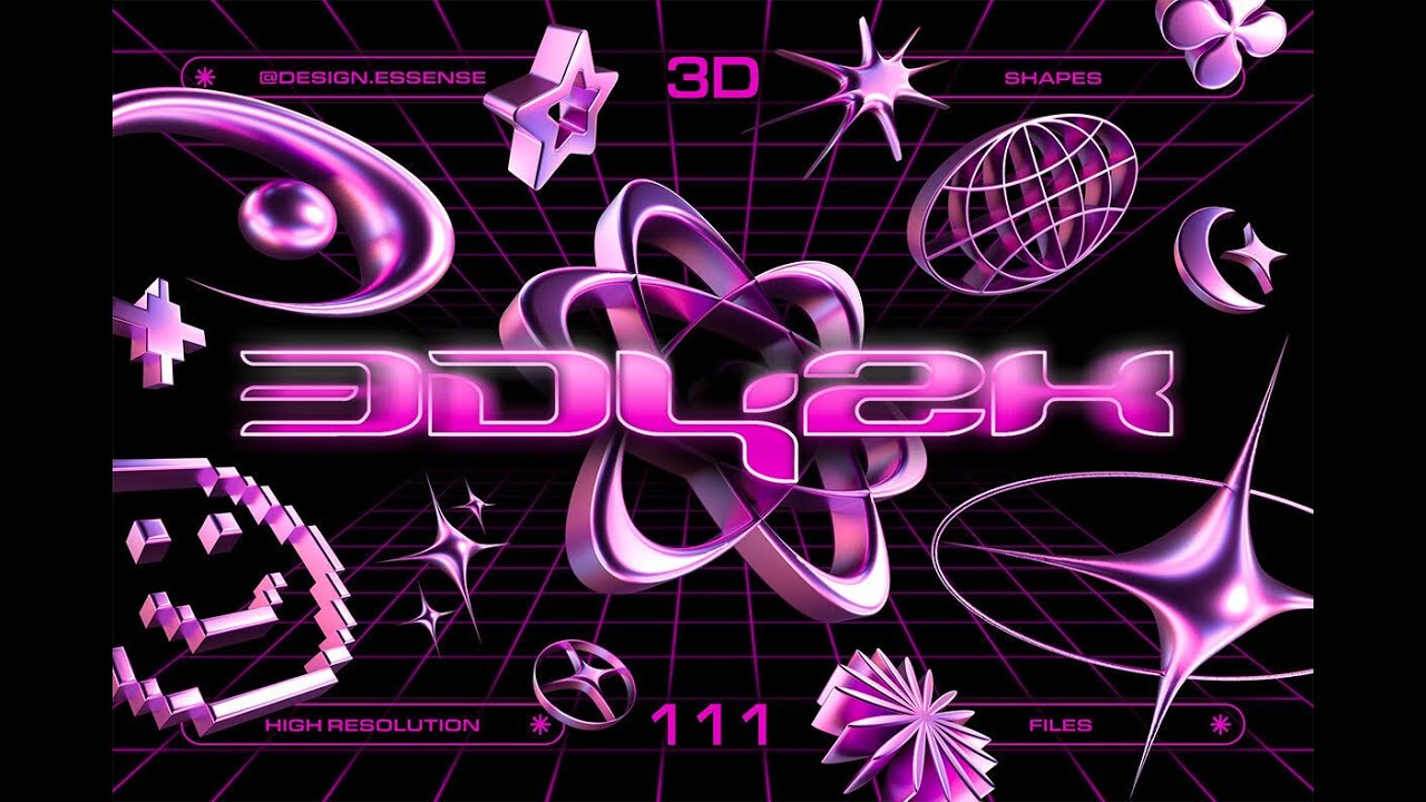 3D Y2K Objects Collection Stock Graphics Download