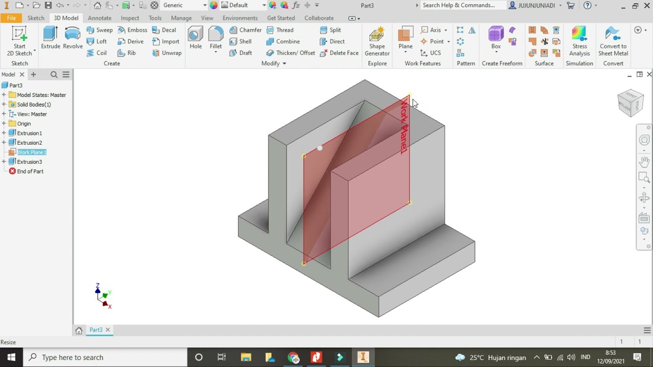 Autodesk Inventor Tutorial #1 | 3D Modeling Basic Beginners Brass Step