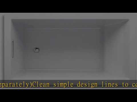 KOHLER K-1848-0 Underscore Rectangle 60-Inch x 36-Inch drop-in bath with end drain, White