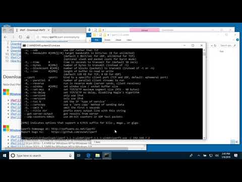 Windows 10 iPerf3 (Network Speed Test Software) Install and Demonstration