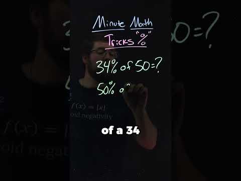Easy Math Trick to Calculate Percents | 34% of 50 | Minute Math Tricks Part 132 #shorts