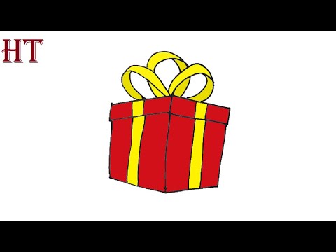 How to Draw a Present easy Step by Step – I'm Youtuber – Follow my ...