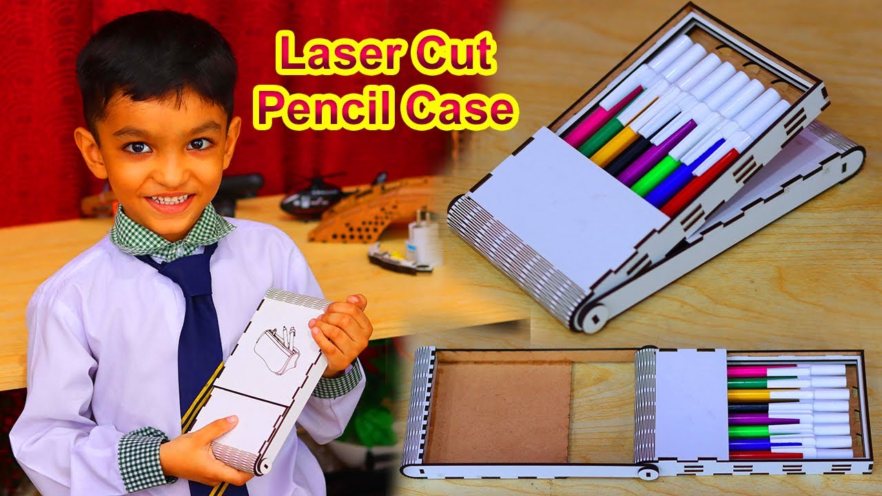 How to make Laser Cut Pencil Case Wooden Pen Box | Kids Geometry Box | Gift Pen Box