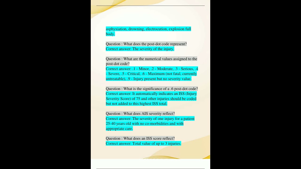 AIS CODING EXAM QUESTIONS AND ANSWERS