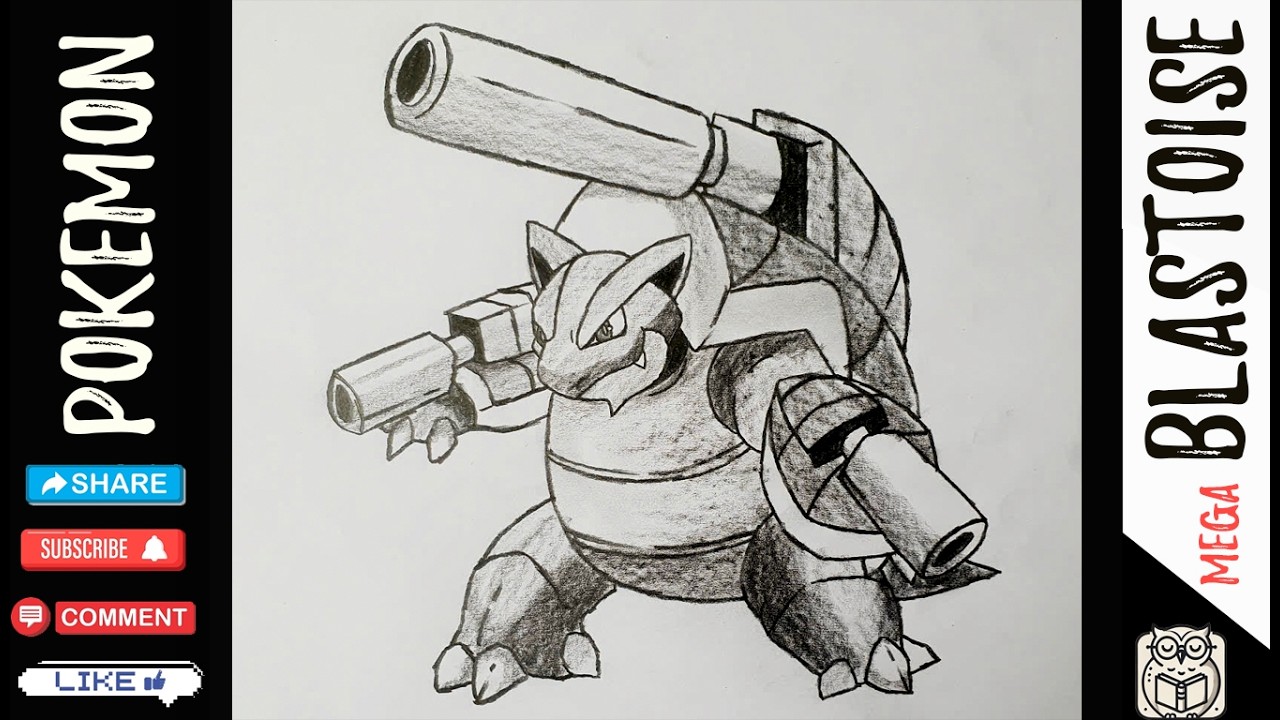 Drawing Mega Blastoise | Pokemon Character Art Tutorial