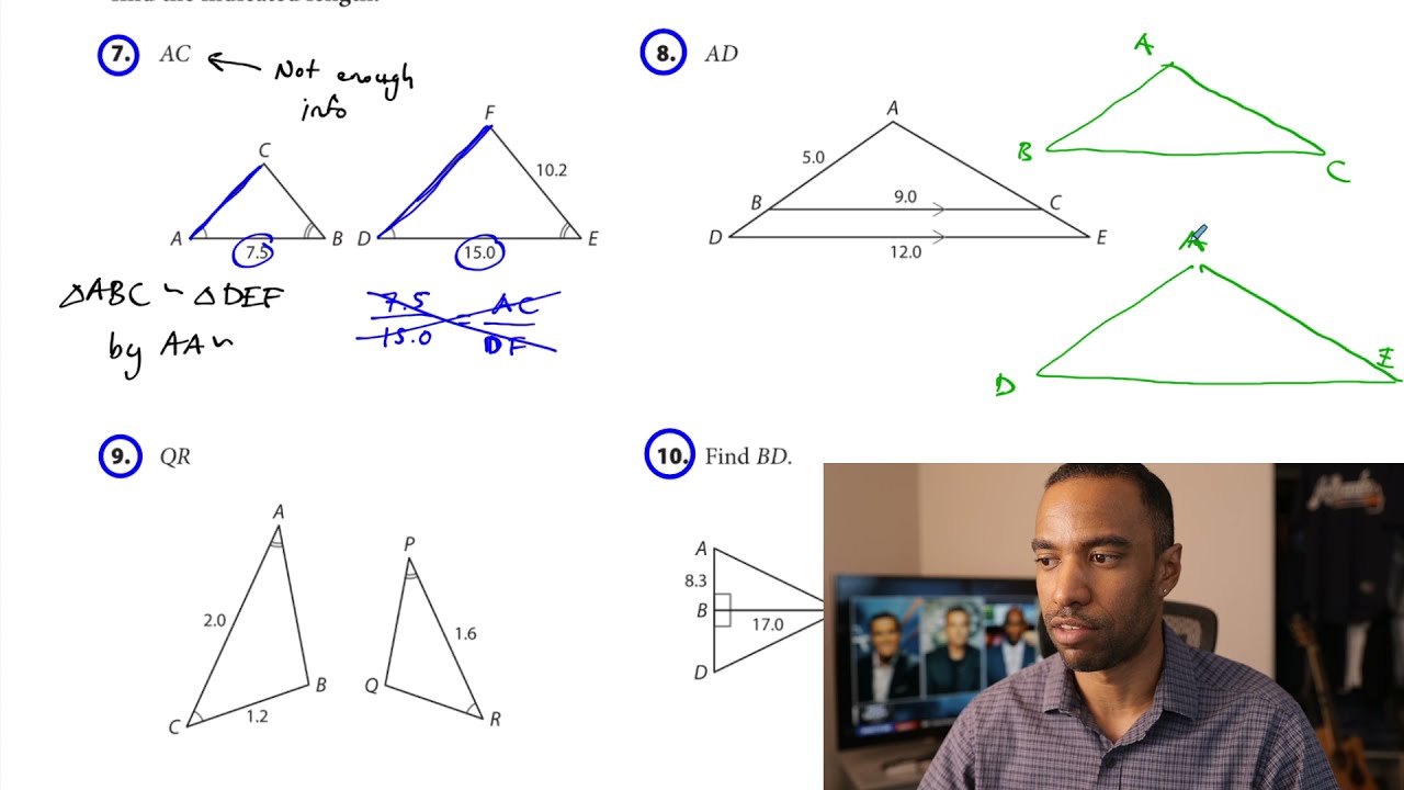 Similarity in Triangles (practice problems)