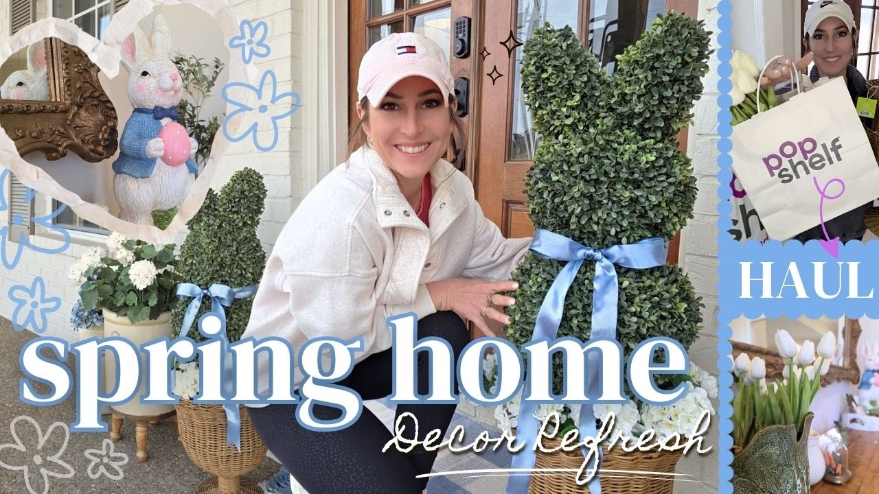 Spring Home Decor Refresh + Pop Shelf Haul • Front Porch Decorating Ideas • Spring Porch Decorating