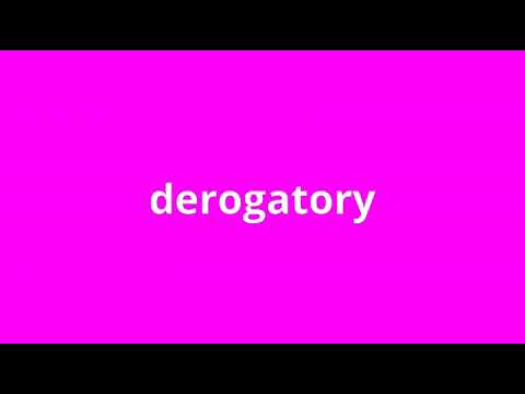 what is the meaning of derogatory