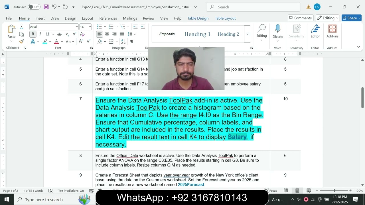 Exp22_Excel_Ch08_CumulativeAssessment_Employee_Satisfaction | Excel Chapter 8 Cumulative - Employee