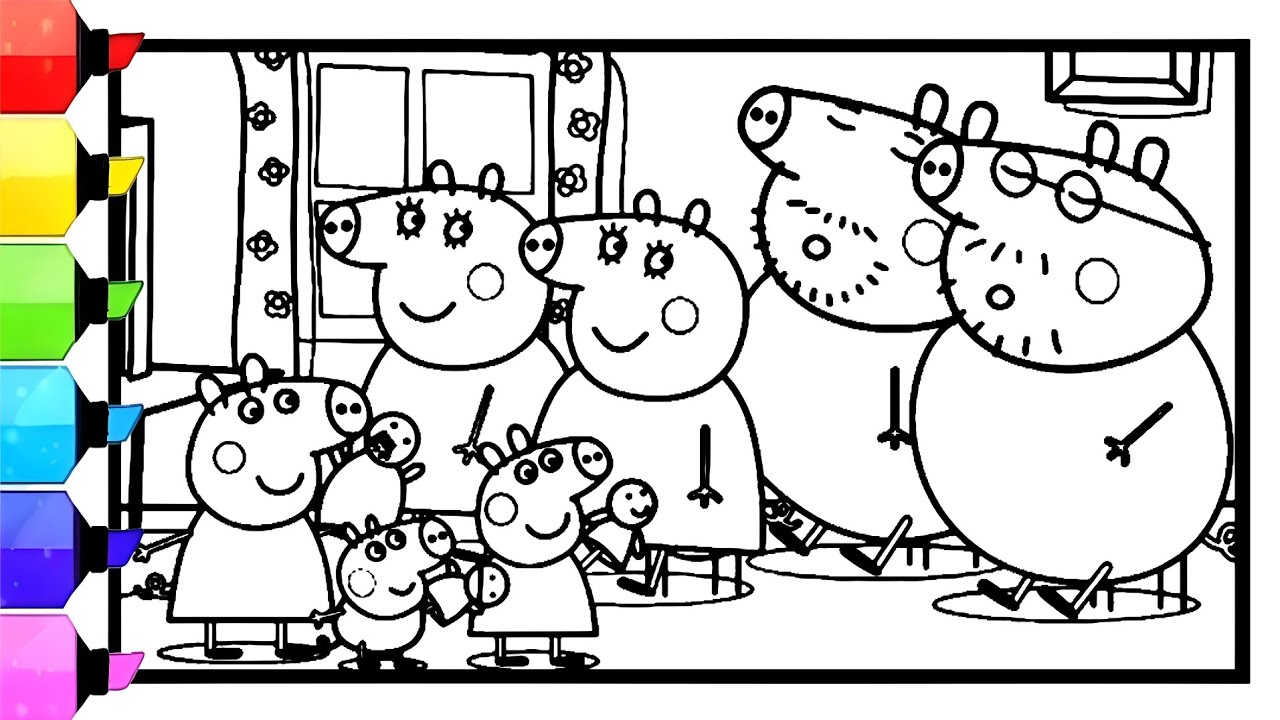 Peppa Pig Family Drawing and Coloring Pages for Kids | Peppa Pig Drawing | Peppa Pig Coloring | #49