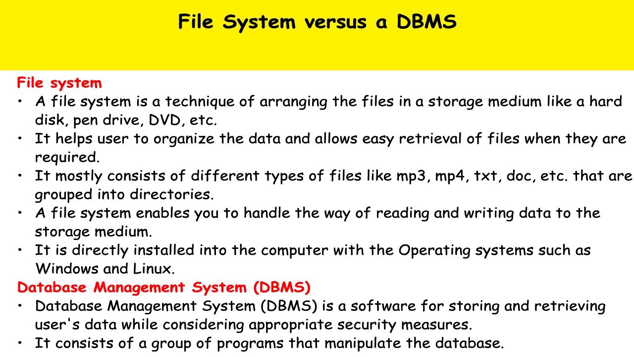 DBMS | File Systems Vs DBMS | Unit - 1 | Important Questions 2021 | JNTUH | R-18 | DBMS Notes