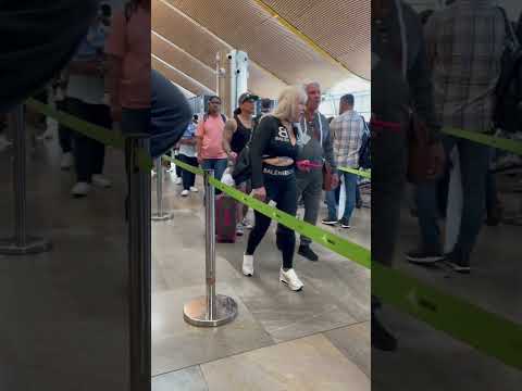Arrivals, Barajas Airport, Madrid April 2024. Passport check in #travel