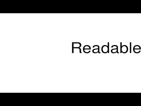How to pronounce Readable