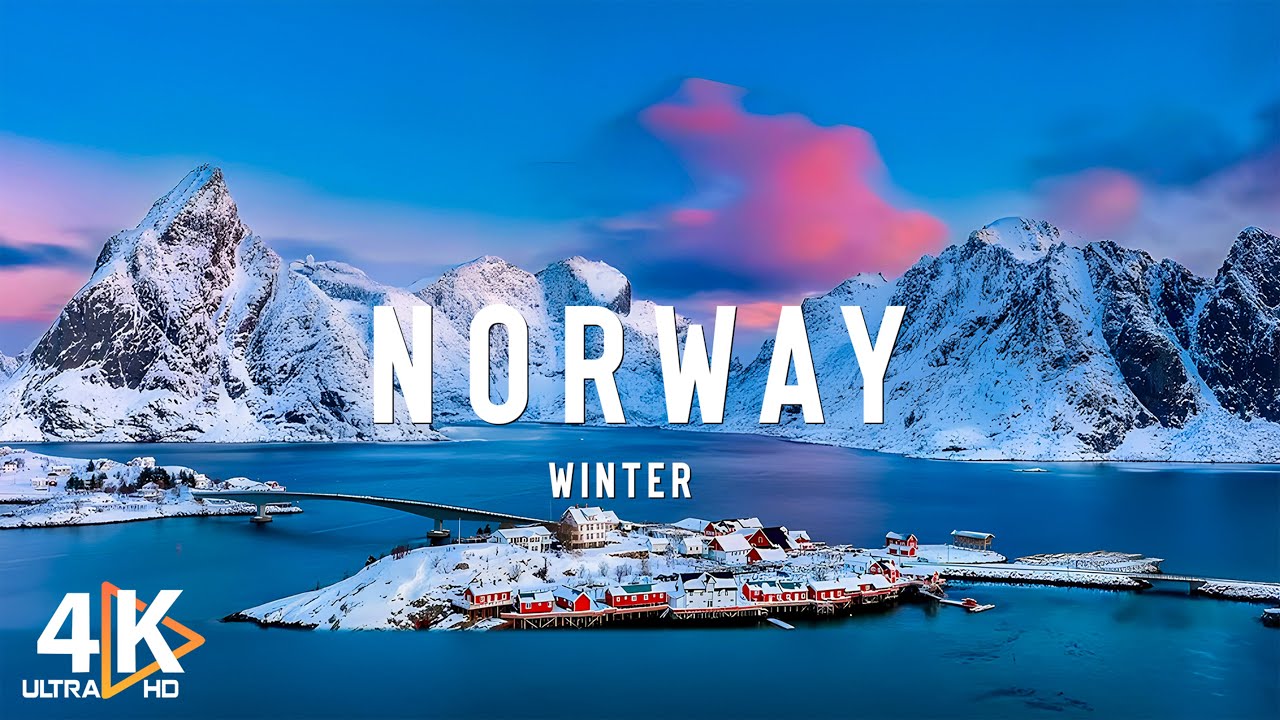 Winter in Norway 4K UHD❄️ Norway's enchanting winter fjords and snow-covered beauty • Relaxing Music