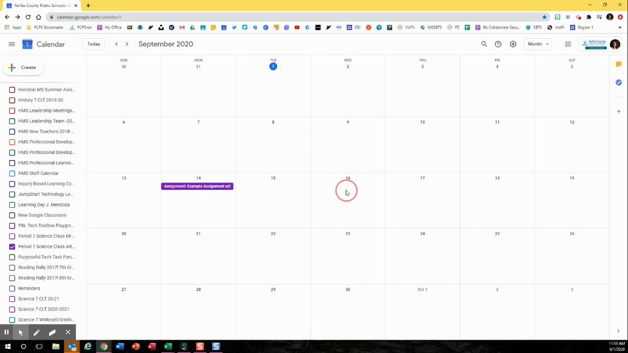 Adding Additional Events/Reminders to a Google Classroom Calendar