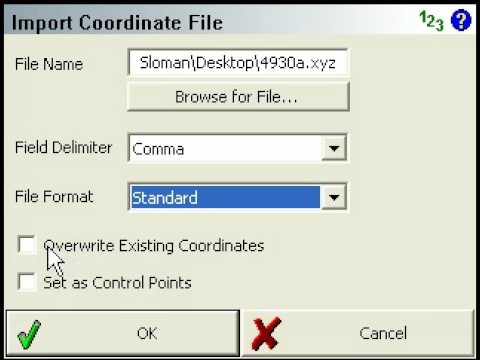 FieldGenius Importing an ASCII file