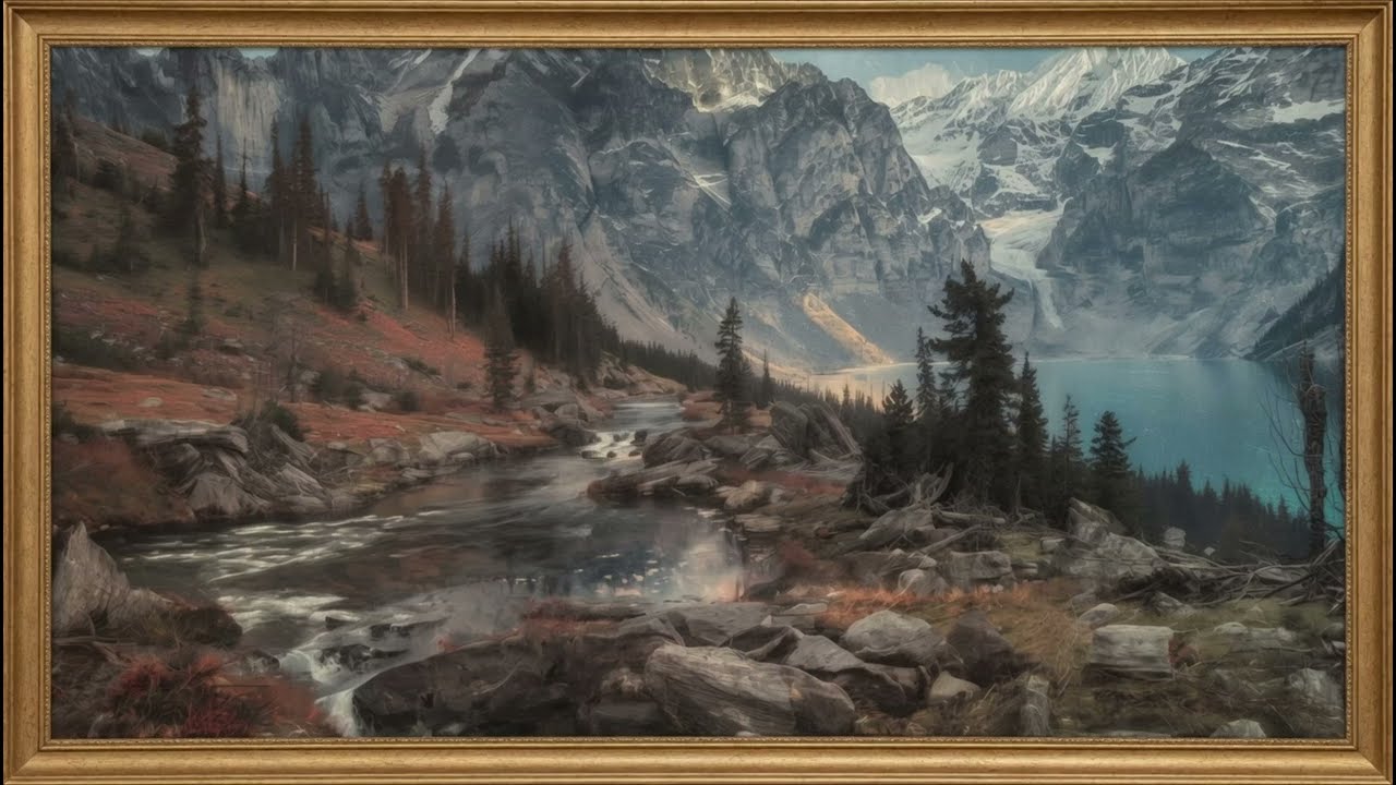 Relaxing Mountain Landscape | 4K Vintage Wallpaper Art Screensaver | Vintage Frames