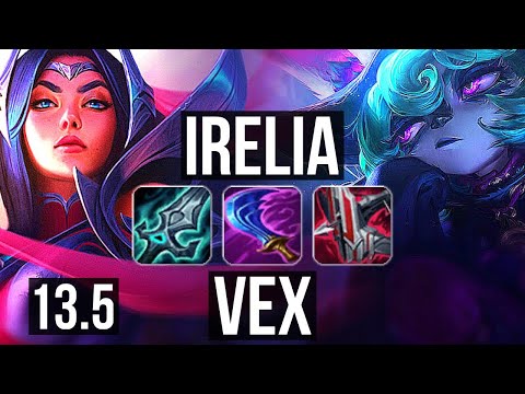 IRELIA vs VEX (MID) | 9 solo kills, 400+ games, Godlike, 19/5/7 | TR Master | 13.5