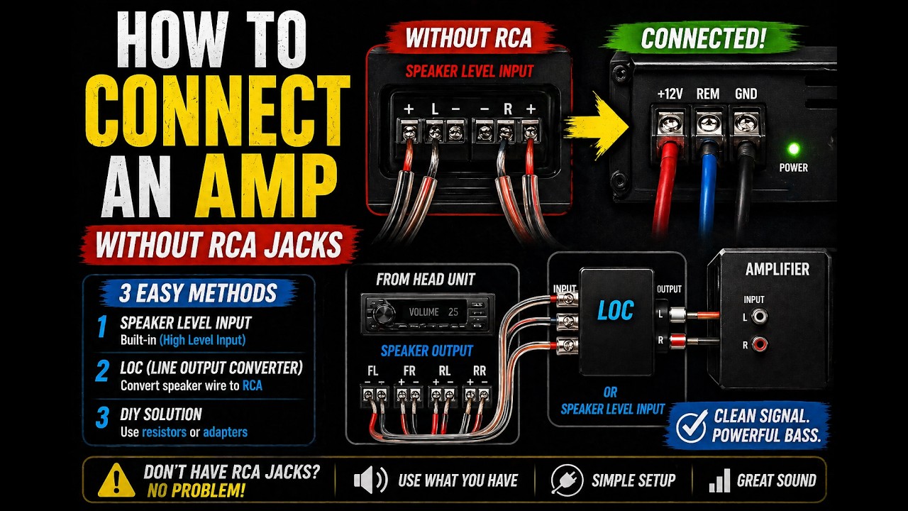 How to Connect an Amp Without RCA Jacks: 3 Easy Methods Explained