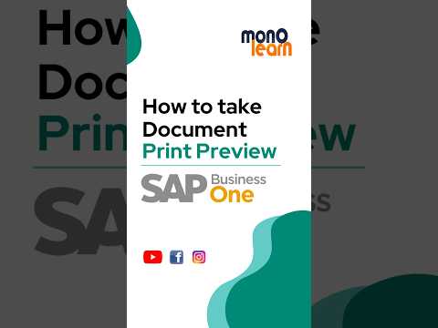 SAP Business One Print Preview #monolearn#sap#businessone #erp#commerce #sapbusinessone