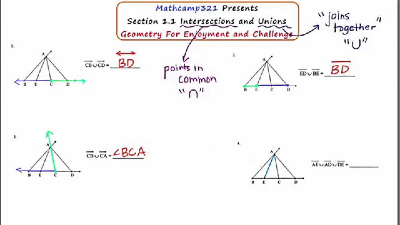 MathCamp321: Geometry - Intersections and Unions