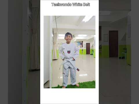 KYRIE FIRST TIME TO WEAR DOBOK TAEKWONDO UNIFORM WHITE BELT BEGINNERS #shorts #PTA #taekwondo #dobok