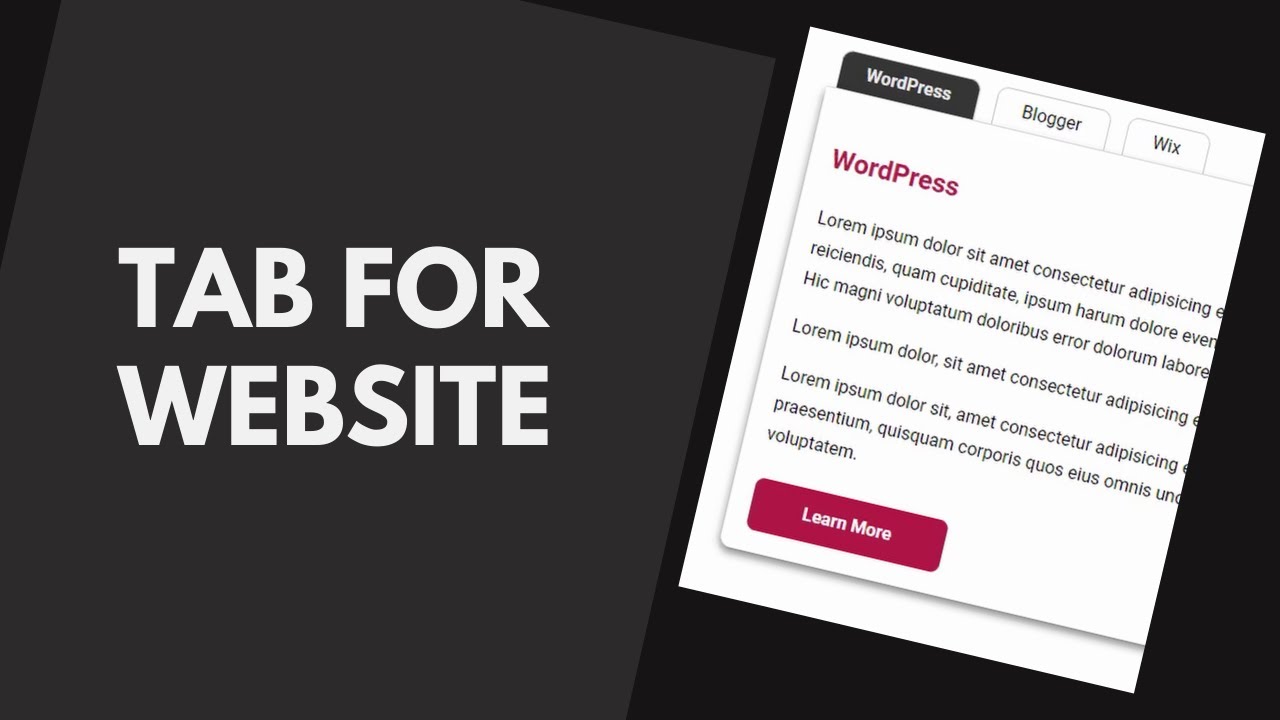 How To Create Tabs With HTML, CSS and JavaScript (Part II)