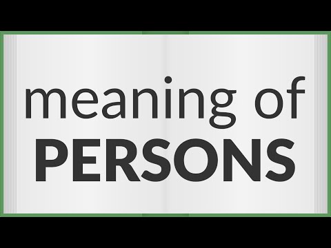 Persons | meaning of Persons