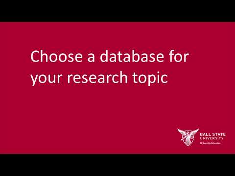Choose a Database for Your Research Topic