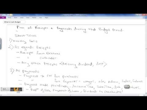 What is meaning of Cash Budget