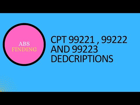 CPT 99221 , 99222 and 99223 Descriptions || medical coding course