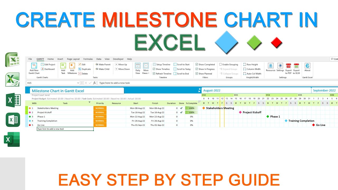 How to Create a Milestone Chart & Timeline in Excel