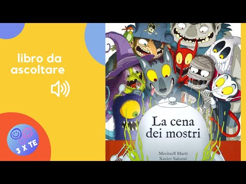 La cena dei mostri, un libro per bambini letto ad alta voce con i personaggi di Halloween-audiolibro