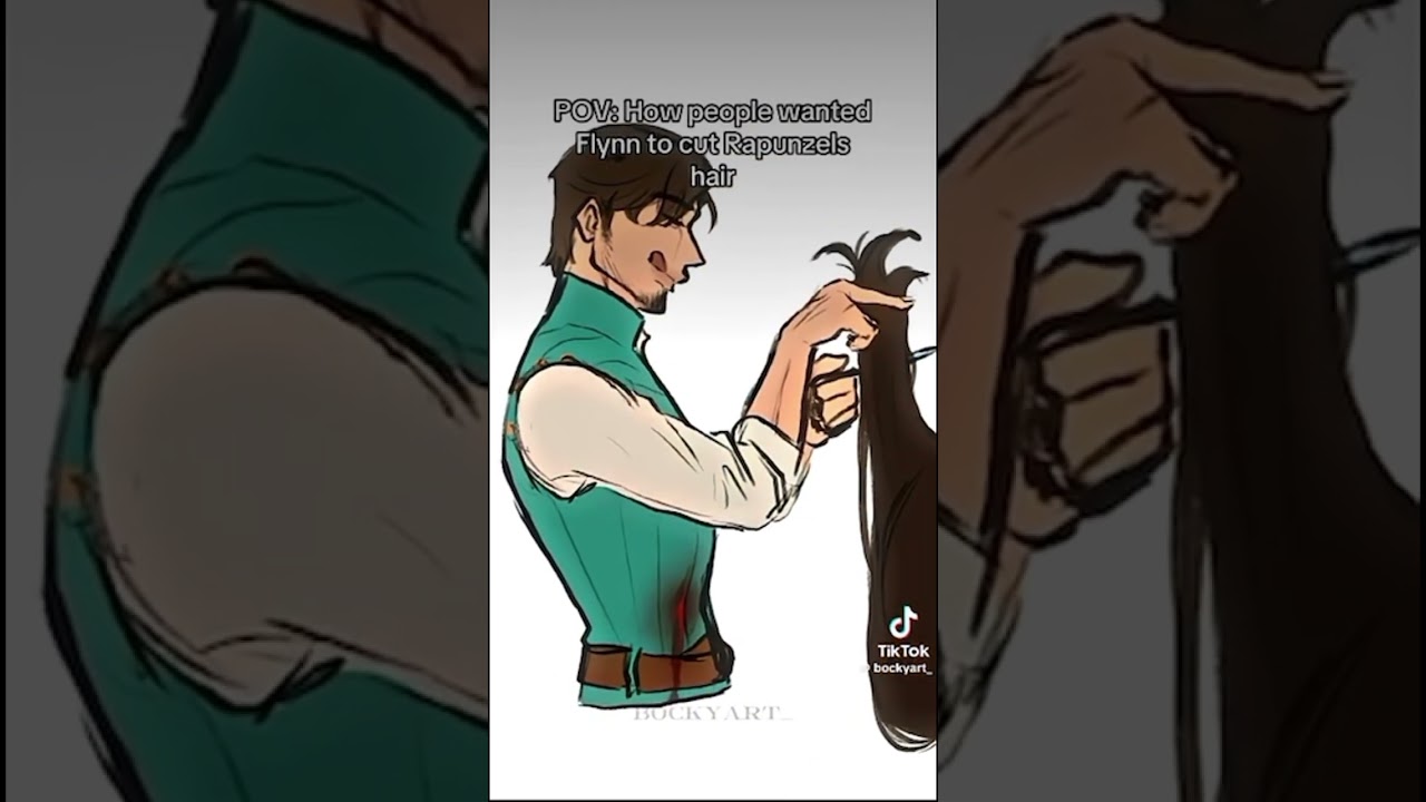 how everyone want flynn to cut rapunzels hair🤣 / ib bocky art/
